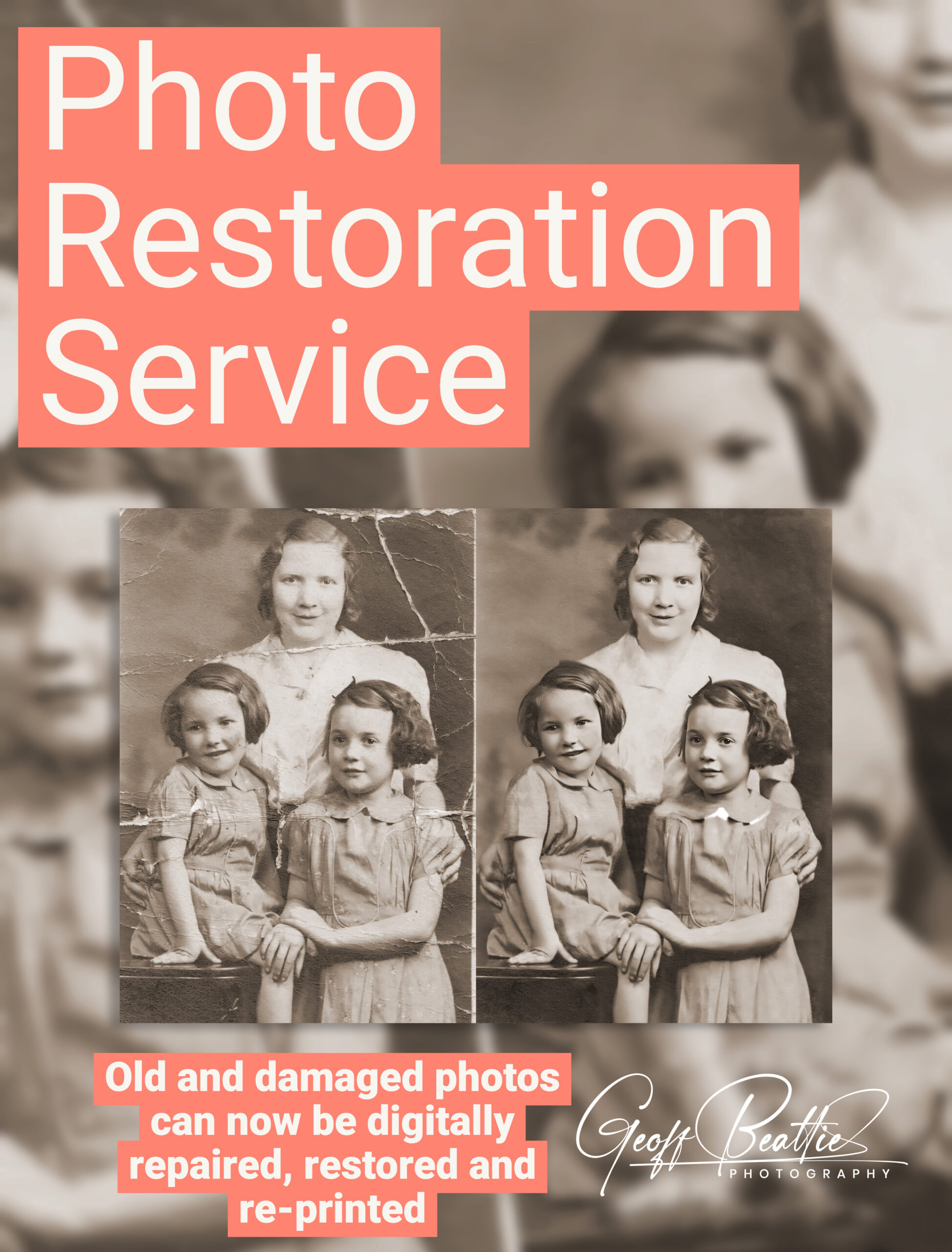 Old photo restoration - Photography, art and design by Geoff Beattie ©2024