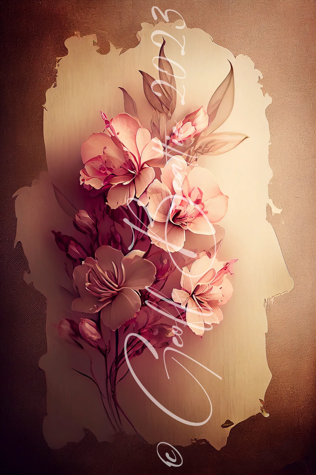 Floral backdrop 5 of 12 - digital collection of backdrops and paper