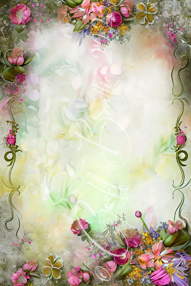 Floral backdrop collection of digital backdrops for portrait or design