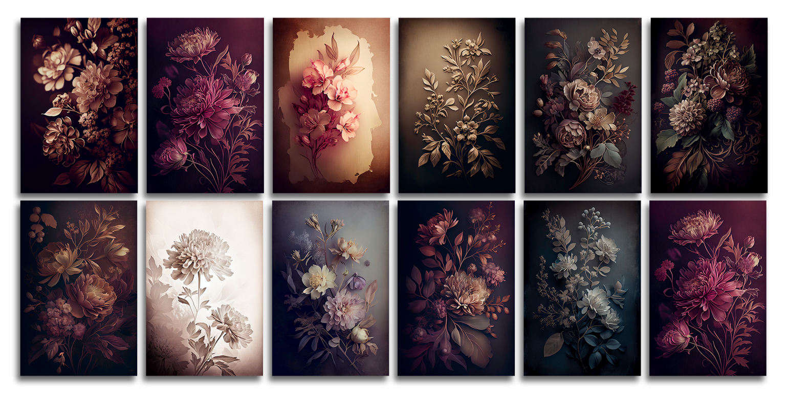 Floral Digital floral backdrops for Photoshop social media from £2ea
